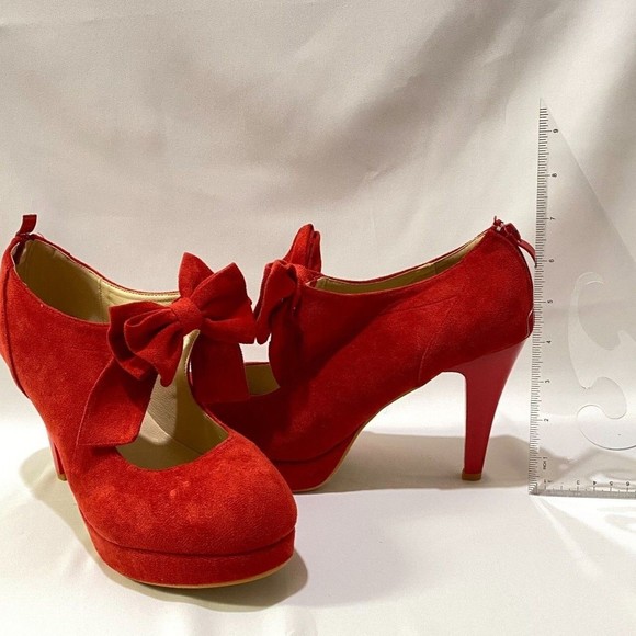Fereshte | Shoes | Vintage Look Bow Tie Zip Back High Heel With ...